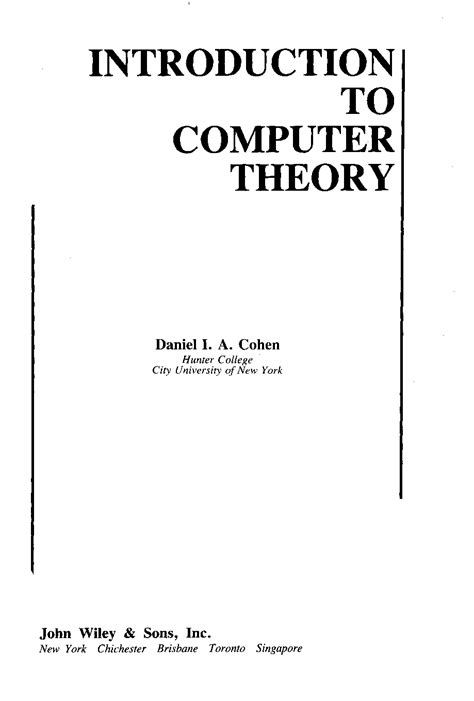 SOLUTION Introducion To Computer Theory Studypool