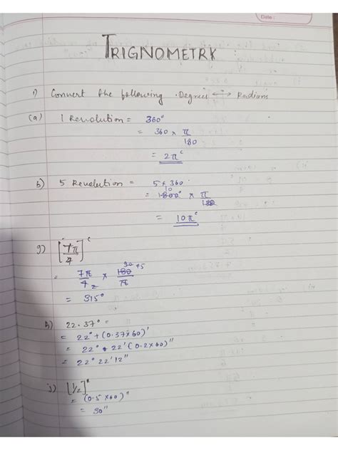 Trignometry Tutorial Pdf