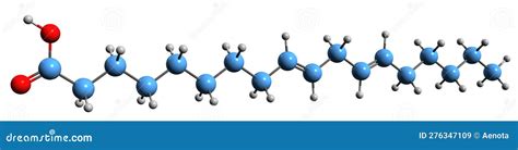 3d Image Of Linoleic Acid Skeletal Formula Stock Illustration