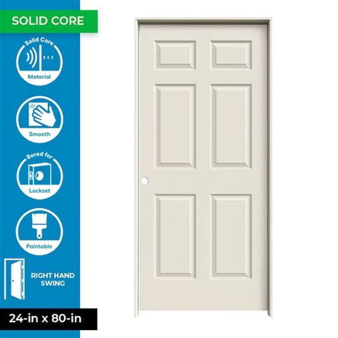 Reliabilt 24 In X 80 In Primed Solid Core 6 Panel Right Hand Textured