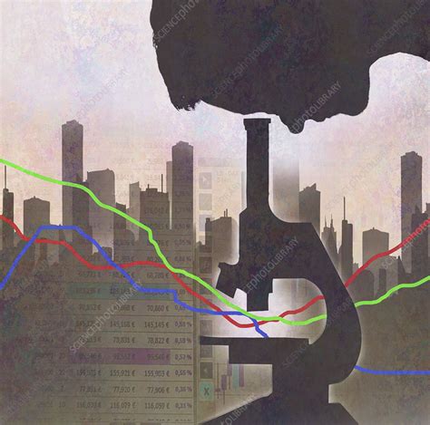 Man Analysing Data Under Microscope Illustration Stock Image C041