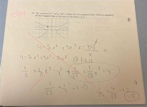 Solved 0 The Equation 2x2−3x2y8y34 Gives The Ciarve