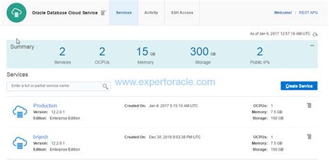 clone oracle 12c pluggable database from one oracle cloud service to