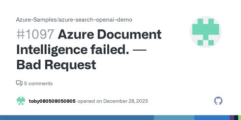 Azure Document Intelligence Failed Bad Request Issue 1097 Azure Samples Azure Search