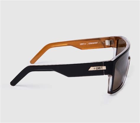 Unit Command Sunglasses Black Gold Polarised Workin Gear