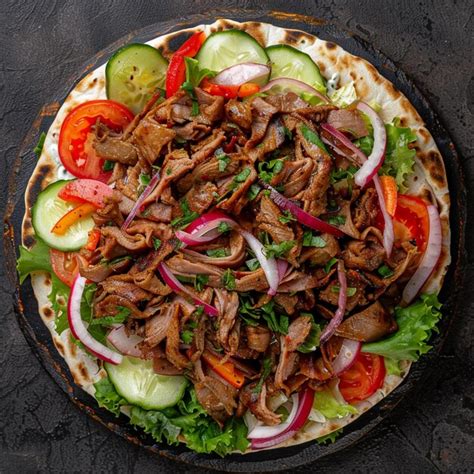 Premium Photo Arabic Kebab Sandwich And Half Of Lemon