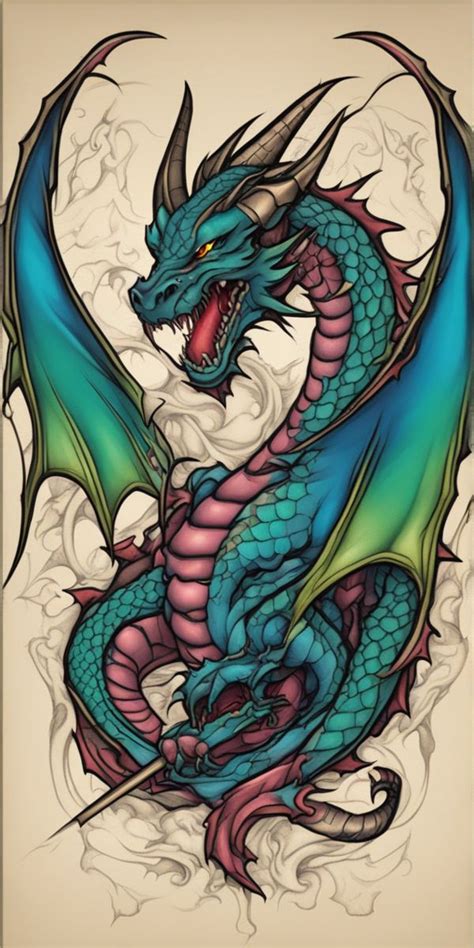 Dragón Tatuado Sigilismo Cibernético En Lienzo Vivo In 2024 Dragon