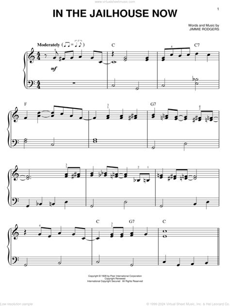 In The Jailhouse Now Sheet Music For Piano Solo Pdf Interactive