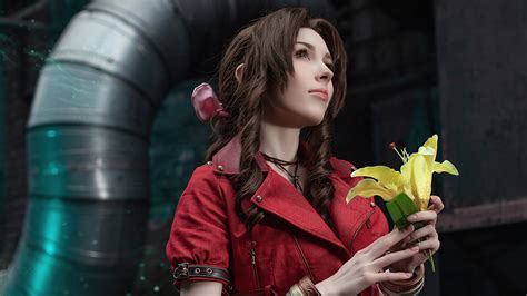 Anime Girl Long Hair Aerith Gainsborough Final Fantasy Anime