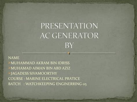 Simple Ac Generator Ppt