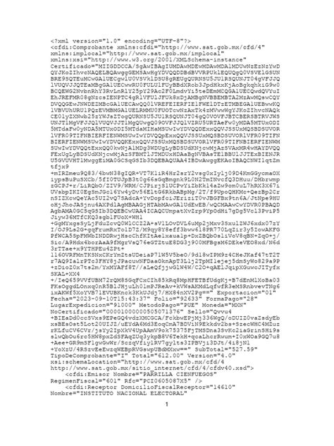 4 Factura 926332751526487789476487 4 Checar Xml Pdf