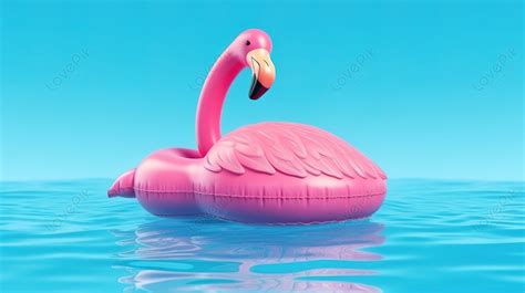 음료수를 넣은 풍선 플라밍고 핑크색 색조가 있는 생생한 파란색 배경의 매혹적인 3d 렌더링 파란 풍선 배경 색조 배경 여름 방학 배경 이미지 Hd 파란 풍선 색조