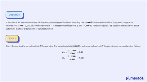 solved in problem 8 42 assume we use an iir filter with following