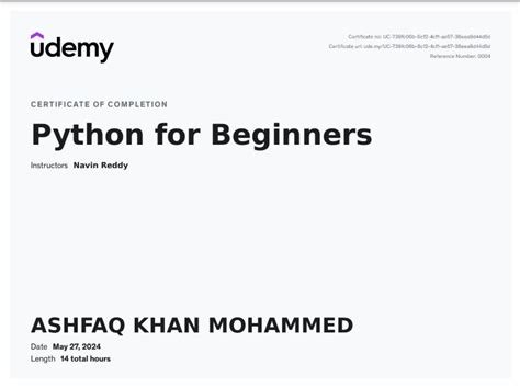 Ashfaq Khan Mohammed On Linkedin Python Certification Certificate