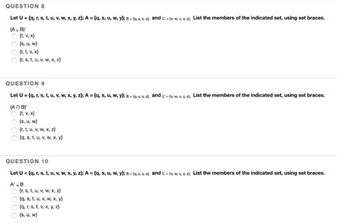 Solved QUESTION Let U Q R S T U V W X Y Z A Chegg Com