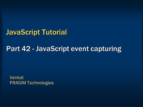 Sql Server Net And C Video Tutorial JavaScript Event Capturing
