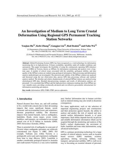 Pdf An Investigation Of Medium To Long Term Crustal Deformation Using