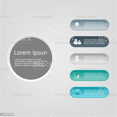 인포그래픽 디자인 벡터 및 마케팅 아이콘은 워크플로 레이아웃 다이어그램 연례 보고서 웹 디자인에 사용할 수 있습니다 5가지 옵션