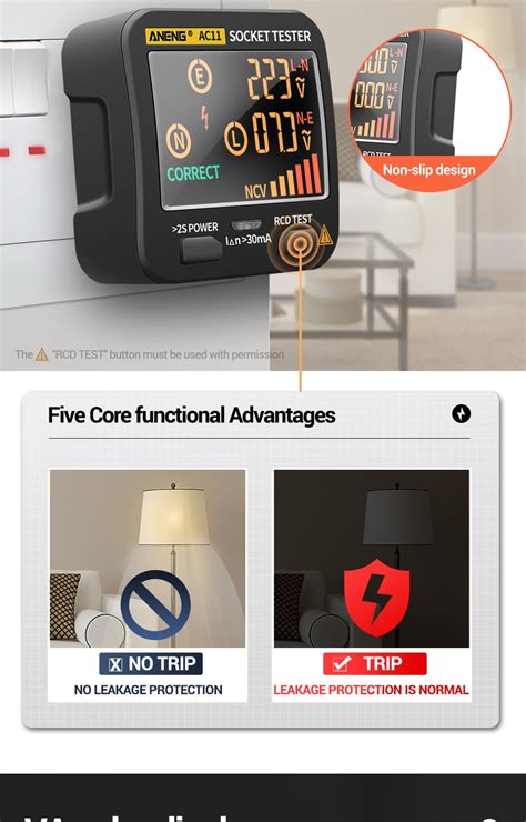 Ac11 Digital Smart Socket Tester Voltage Test Socket Detector Us Uk Eu Au Plug Ground Zero Line