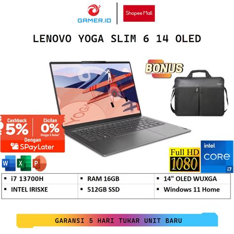 Jual LENOVO YOGA SLIM 6 14 OLED I7 13700H 16GB 512GB SSD IRISXE Win11 OHS 14 OLED WUXGA