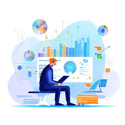 Premium Photo Analyst Works On Personal Computer Showing Business Analytics Dashboard With