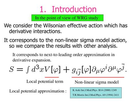 Ppt Wilsonian Renormalization Group Approach To The Lower Dimensional Nonlinear Sigma Models