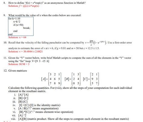Solved 1 Evaluate And Interpret The Condition Numbers For Chegg Com
