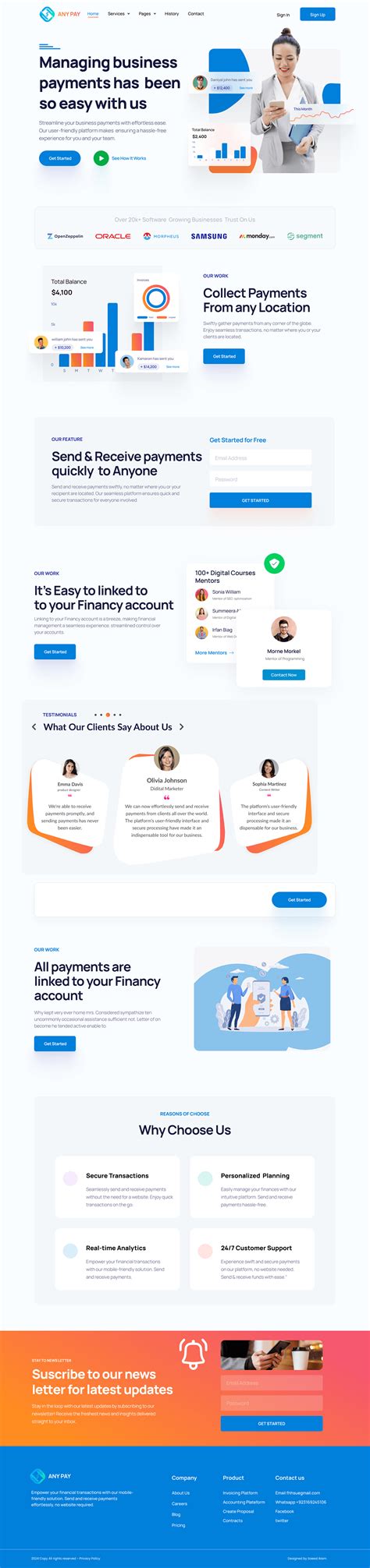 Sass Website Landing Page Uiux Design Behance