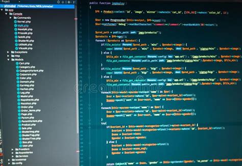 Php Developing Of The Site In The Code Editor Php Code In The Code