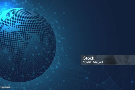 연결 점 들과 라인 블루 다각형 공간 배경을 추상 이진 세계 지도 0명에 대한 스톡 벡터 아트 및 기타 이미지 0명 3차원 형태 개념 Istock