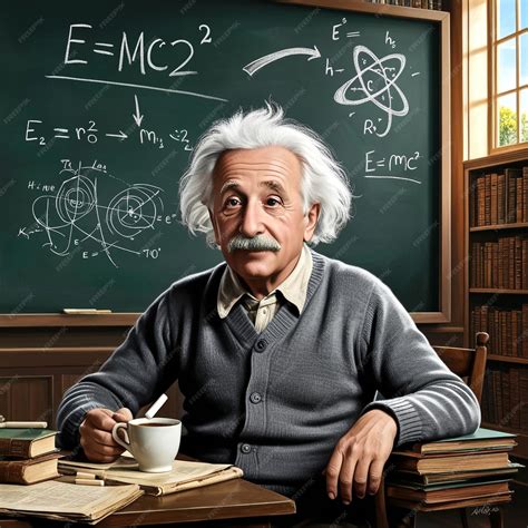 Foto Realista Imagem De Albert Einstein Retrato Digital De Alta