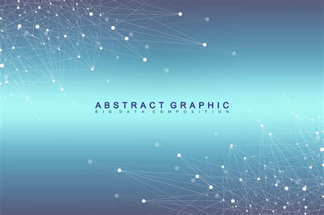 기하학적 인 그래픽 배경 분자 그리고 커뮤니케이션입니다 큰 화합물과 복잡 한 데이터입니다 관점 배경 막입니다 최소한의 배열입니다 디지털 데이터 시각화입니다 과학적인 자동