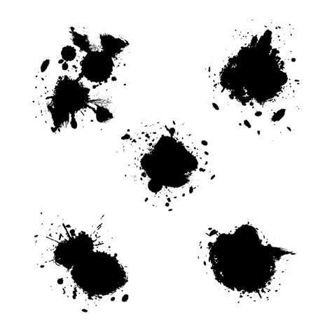 손으로 그린 잉크 얼룩 요소 무료 벡터