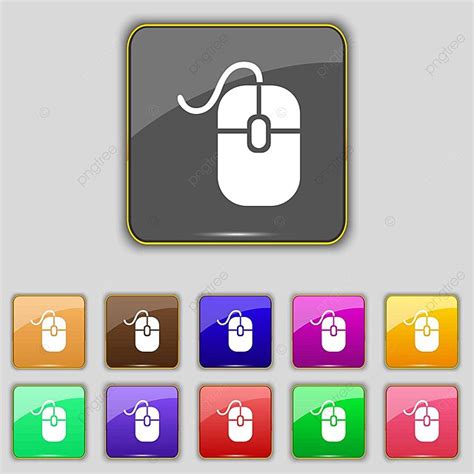 Vector Computer Mouse Icon Set Featuring Eleven Sitefriendly Colored