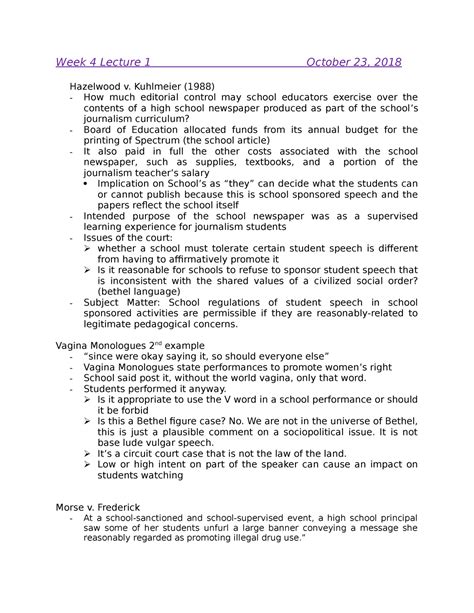 week 4 lectures lecture notes 4 5 week 4 lecture 1 october 23 2018