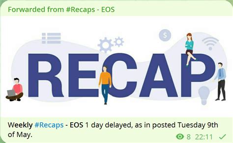 weekly recaps eos 1 day delayed as in posted tuesday 9th of may