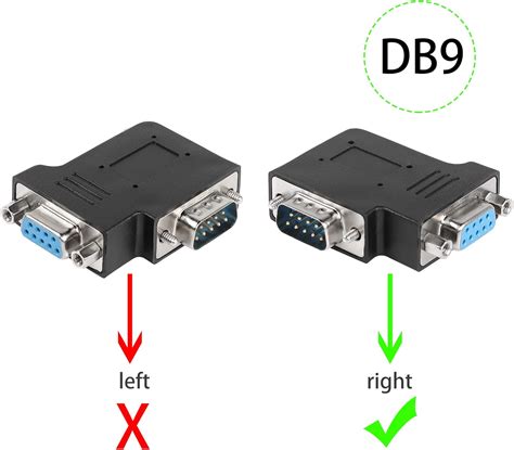 Qianrenon Rs232 Db9 Macho A Hembra Adaptador De ángulo Recto De 90 Grados Conector Db9 En ángulo