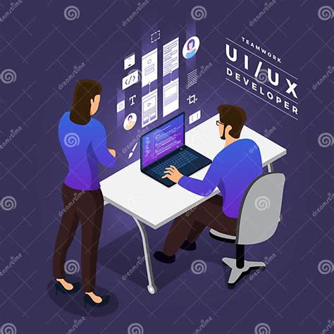 Teamwork Ui Ux Developer Stock Vector Illustration Of Design 123043767