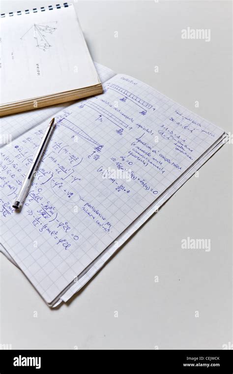 Studying Physics Note Stock Photo Alamy