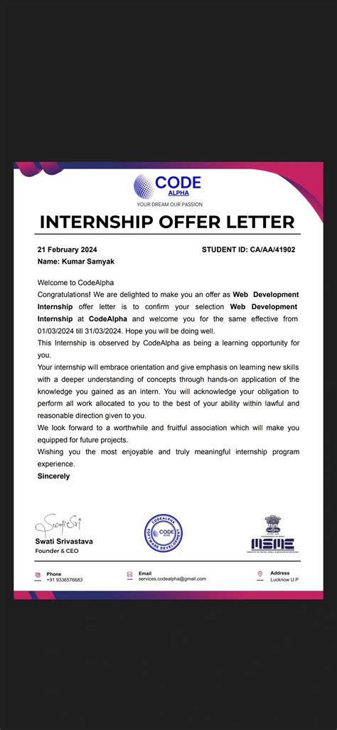 Kumar Samyak On Linkedin Codealpha