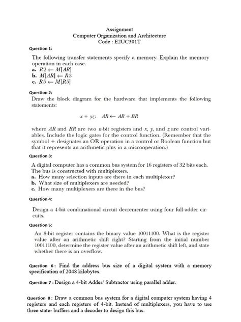 assignment 1 coa pdf
