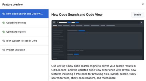 เปดใชงาน Navigating files with the new code view beta ใน GitHub