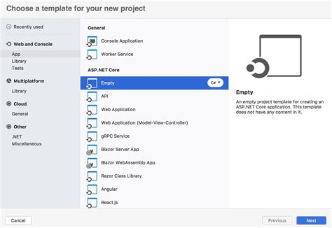 Creating An Aspnet Core App In Visual Studio For Mac And Publish