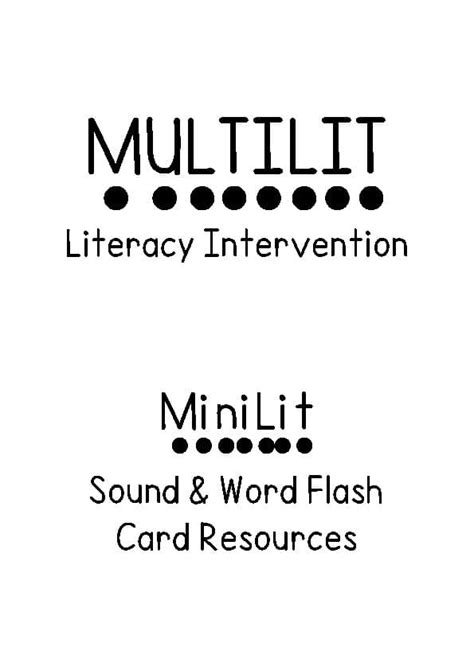 Multilit Minilit Macqlit Literacy Intervention Sound And Word Resources