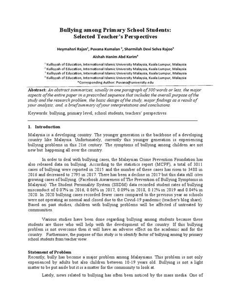 Introduction Problem Statement Rq Pdf Bullying Id