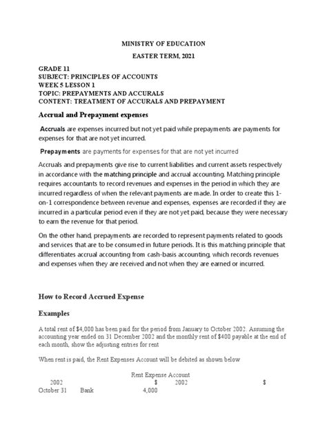 13 Prepayment And Accruals Expense Pdf Debits And Credits Accrual