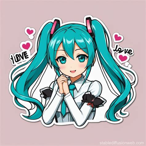 Hatsune Miku Saying Love Prompts Stable Diffusion Online