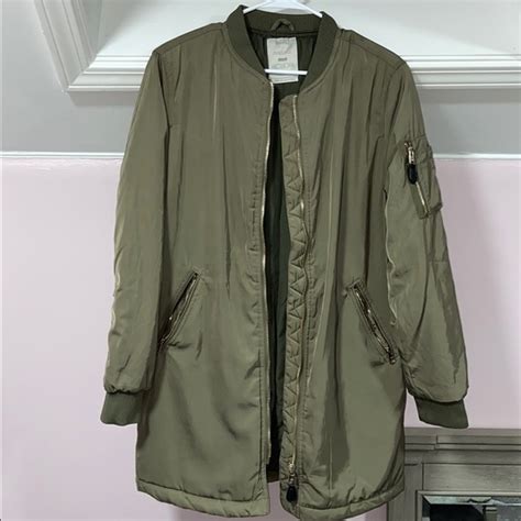 Bershka Jackets And Coats Bershka Olive Green Jacket Poshmark