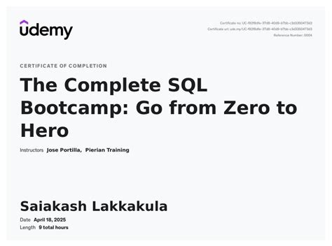 sqlskills dataanalytics continuouslearning udemycertificate