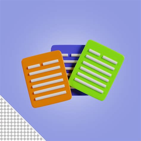 Premium Psd Icon 3d Render Document Attachment